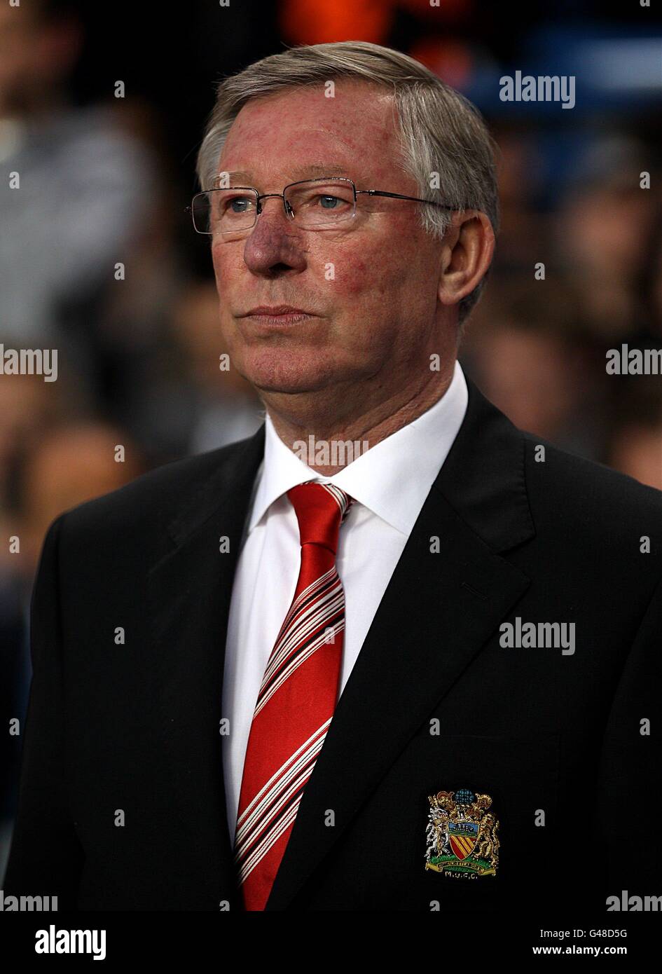 Manchester united manager alex ferguson on the touchline hi-res stock ...