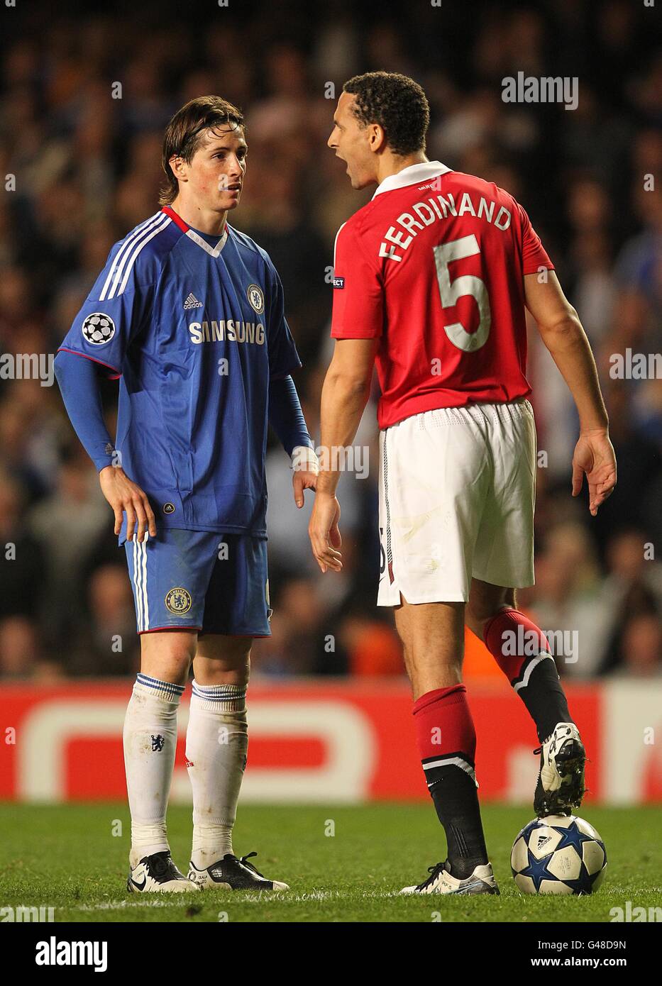 Chelsea's Fernando Torres (left) and Manchester United's Rio Ferdinand ...