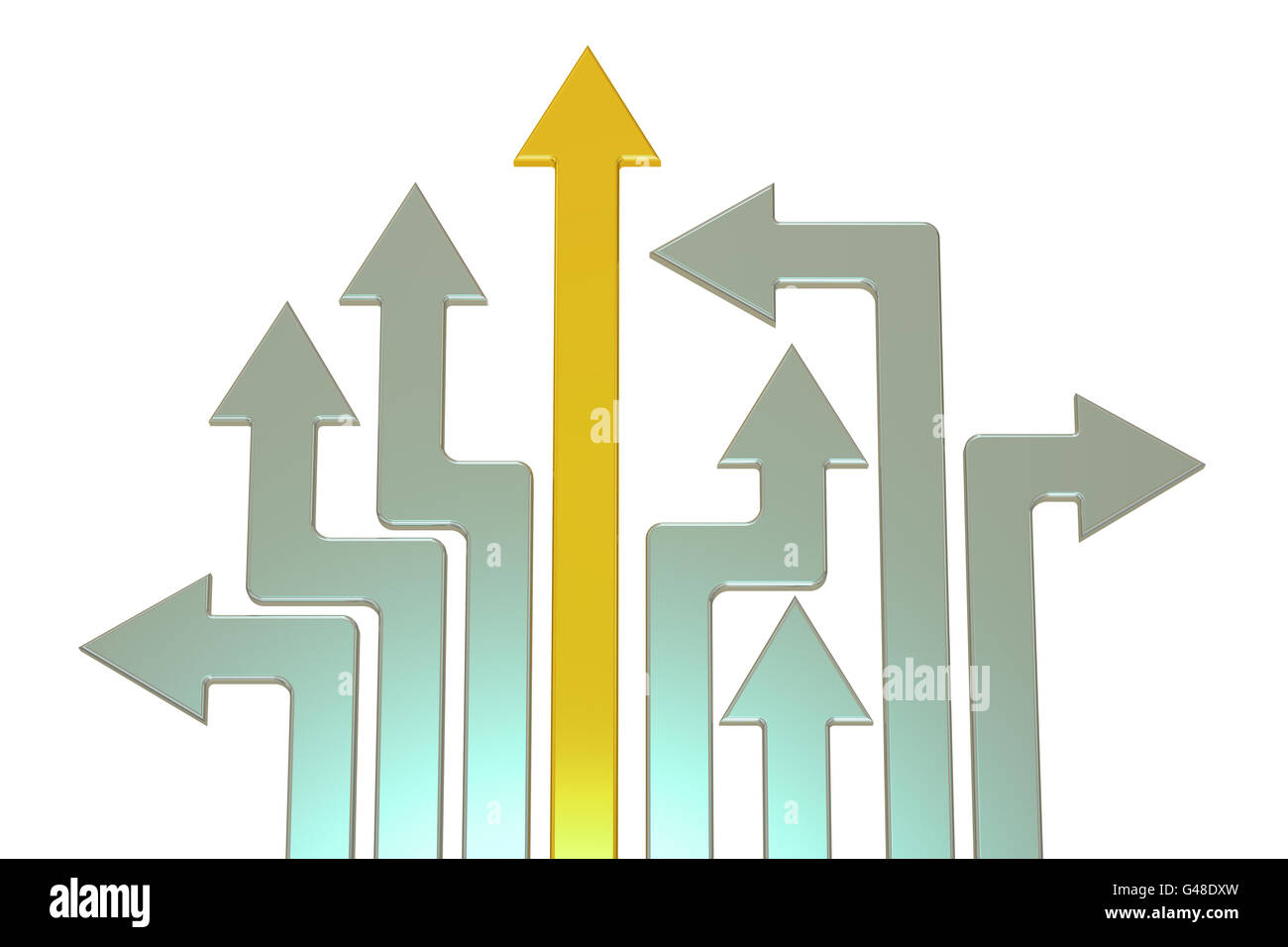 business direction and strategy concept, 3D rendering isolated on white ...