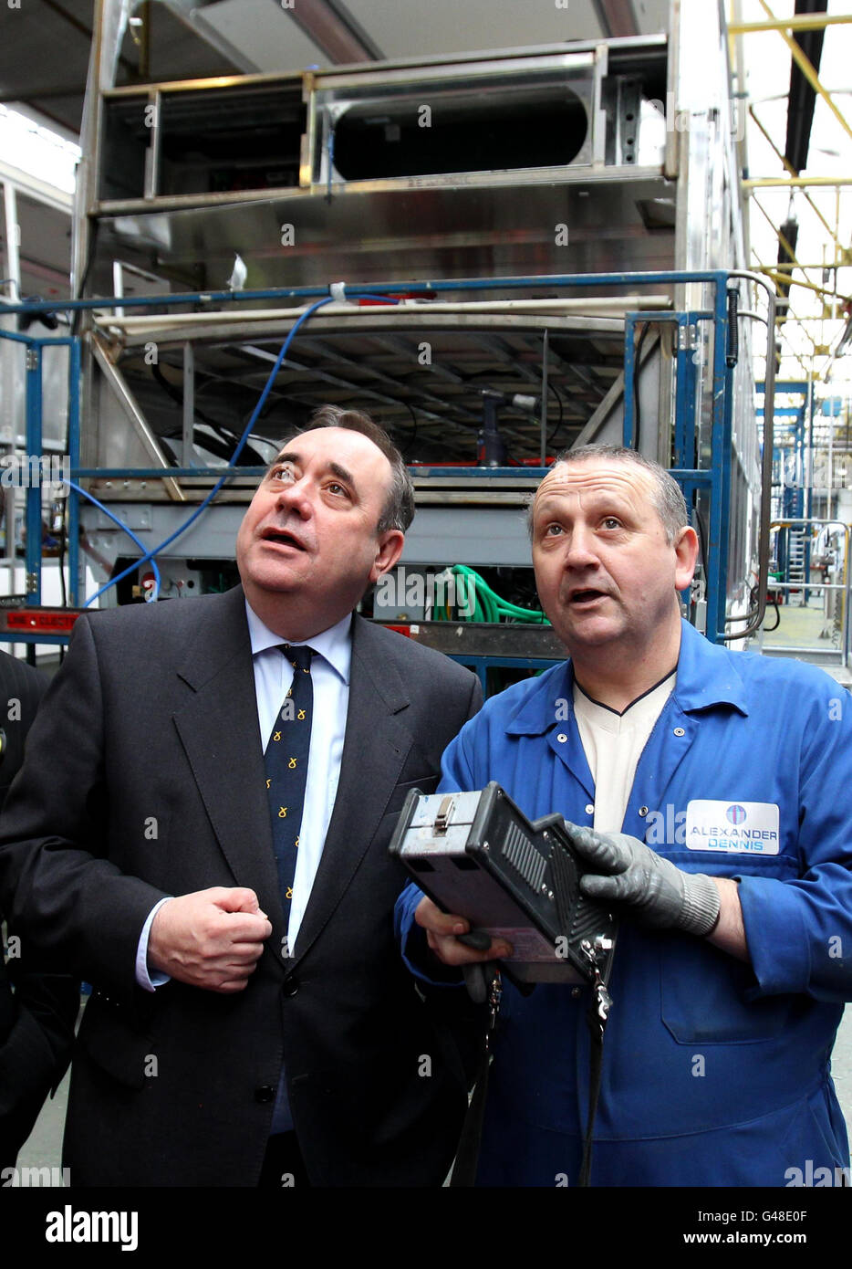 SNP leader Alex Salmond Robert Ormond (right) during a visit to ...
