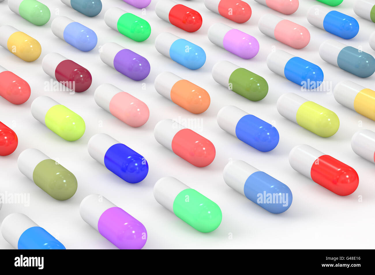 Medicine background, rows of pills, 3D rendering Stock Photo - Alamy