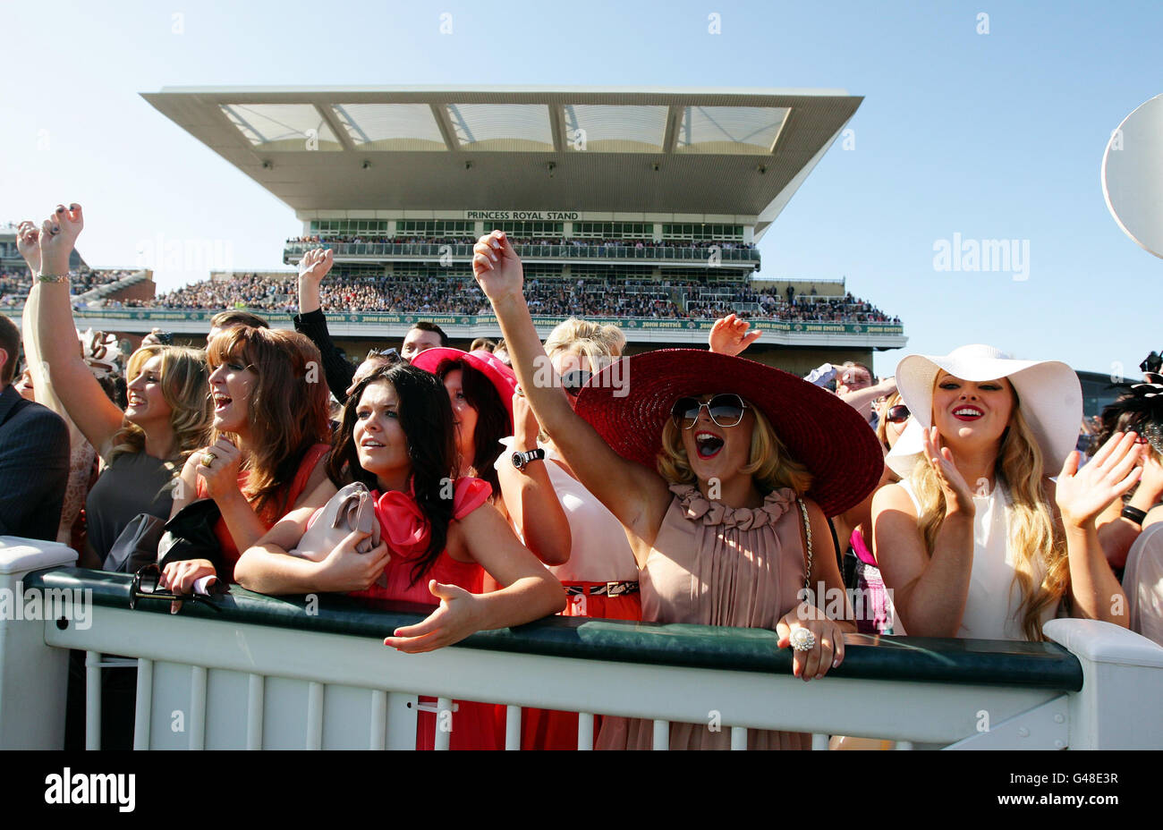 Horse Racing Crowd Cheering High Resolution Stock Photography and ...