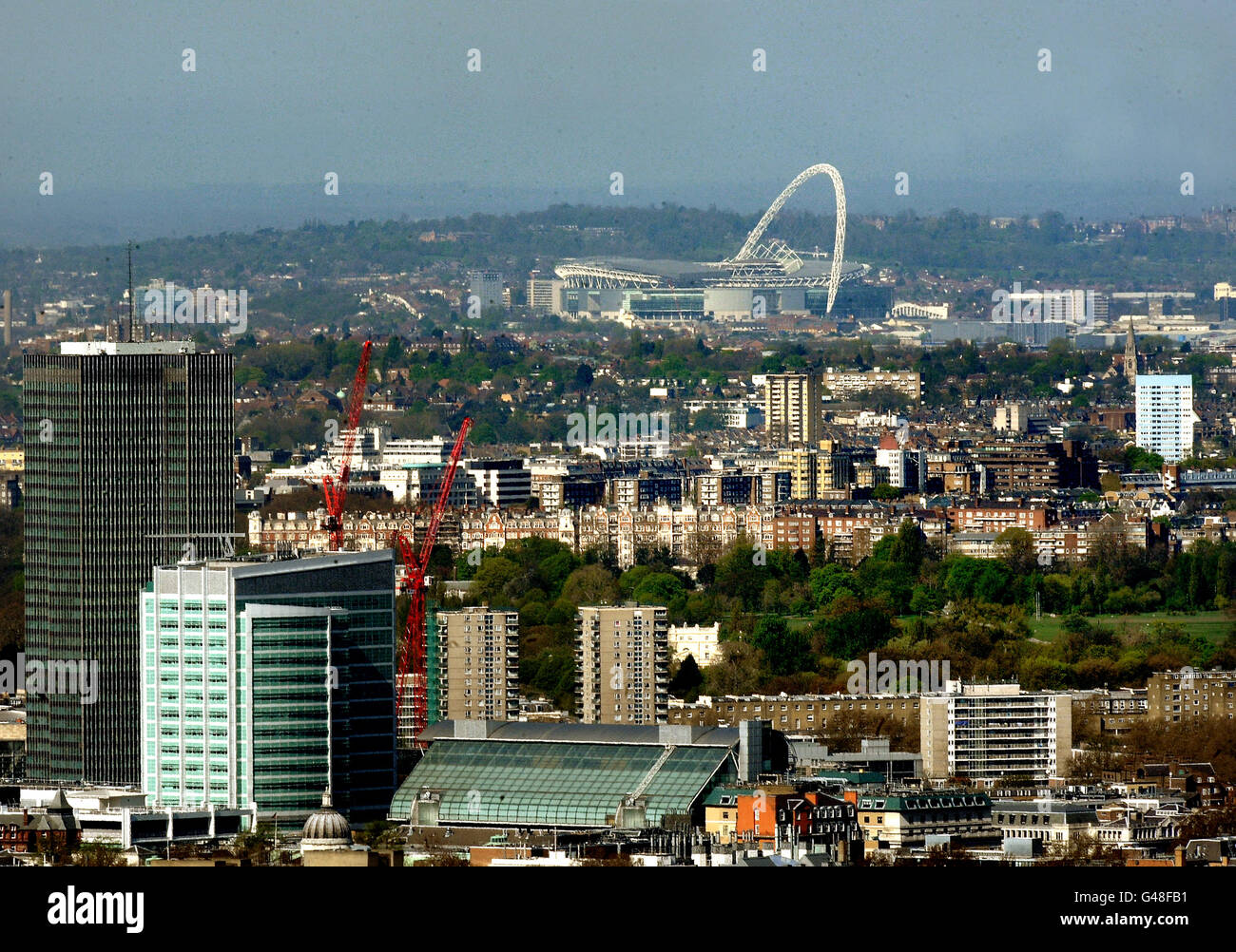 London Stock. Wembley stadium, seen from the roof of Tower 42 in the ...