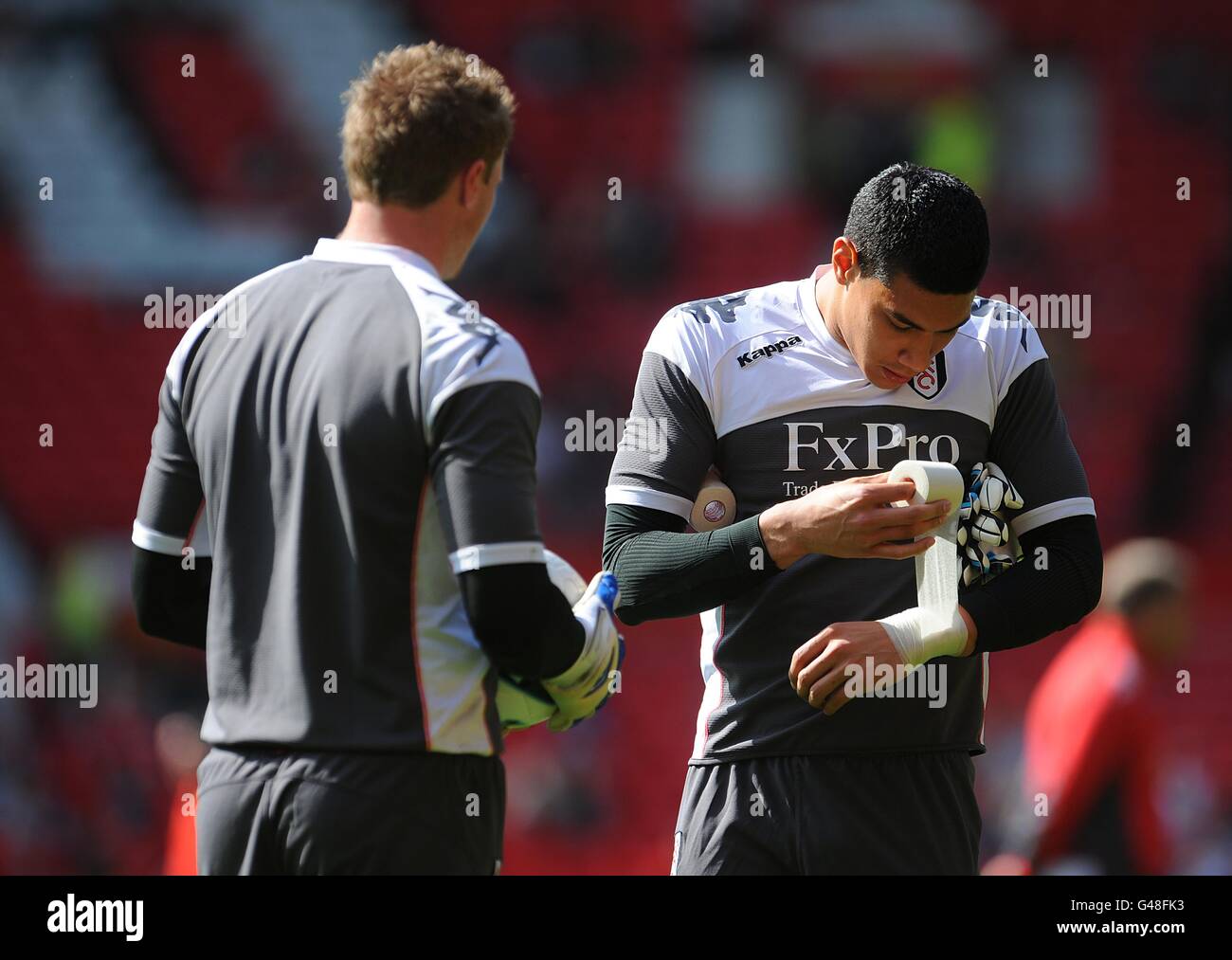 Fulham goalkeepers David Stockdale (left) and Neil Etheridge (right ...