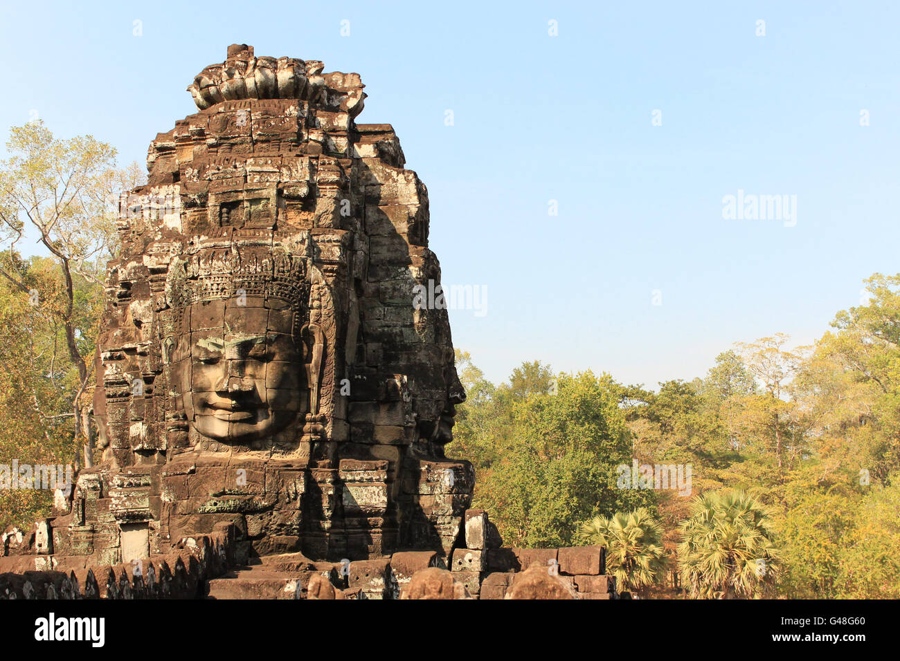 faces of Bayon temple - Angkor Wat Stock Photo - Alamy