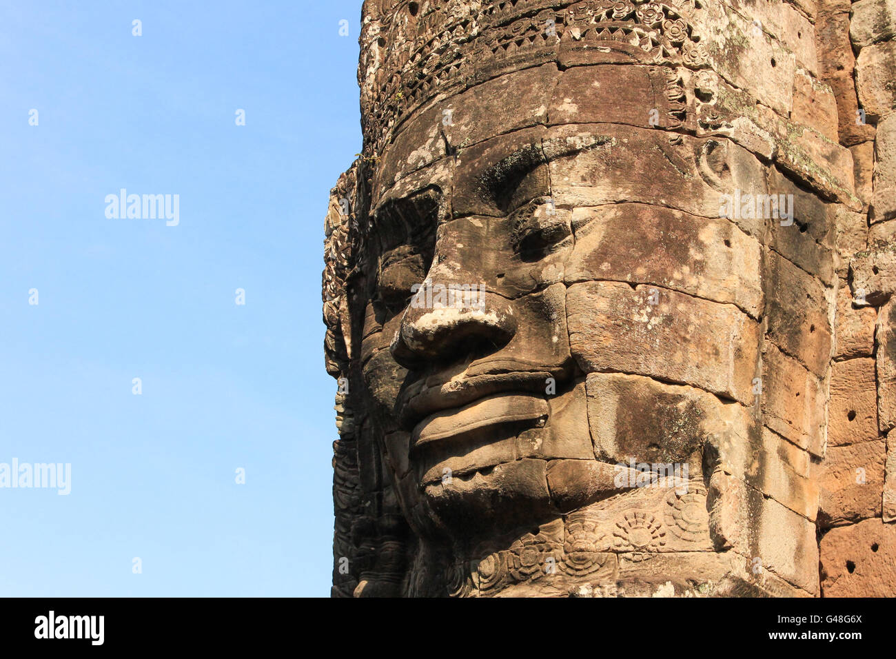 faces of Bayon temple - Angkor Wat Stock Photo - Alamy