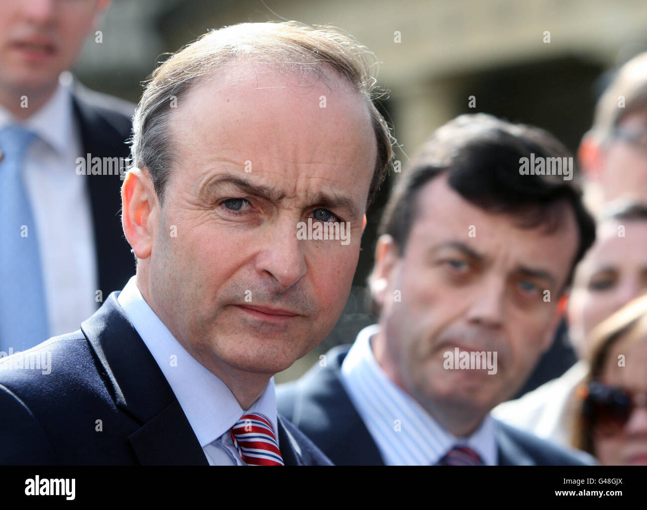 Fianna Fail leader Micheal Martin (left) and Finance spokesman Brian ...