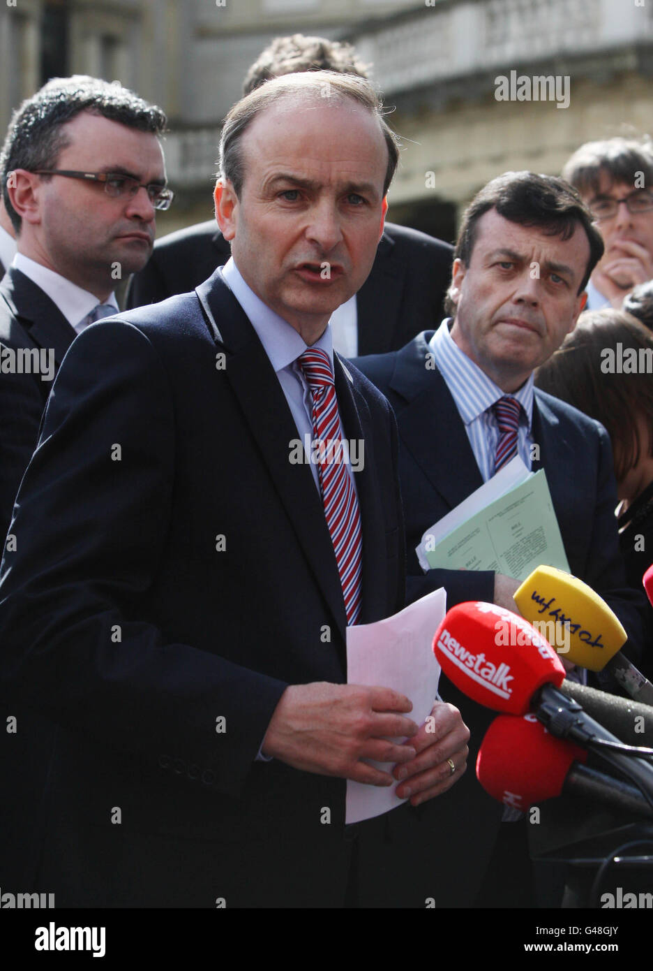 Fianna fail leader micheal martin outside leinster house hi-res stock ...