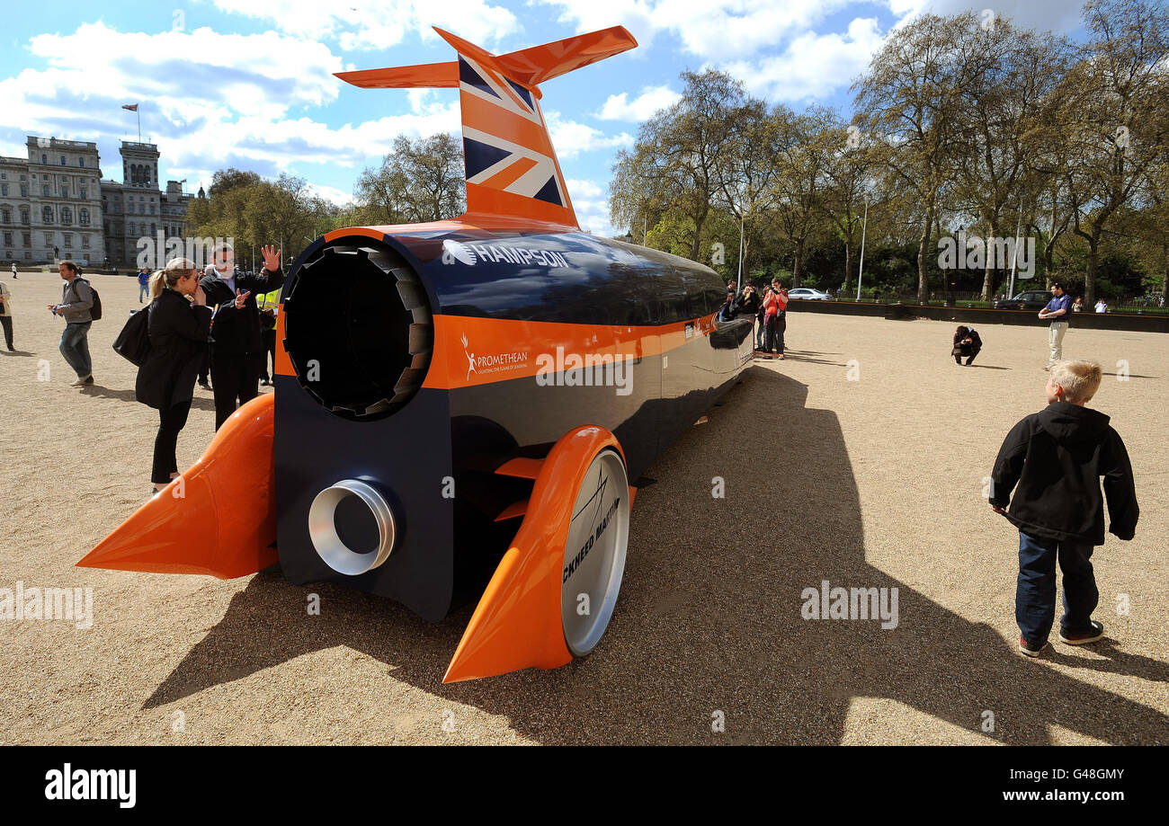 Bloodhound SSC model on display Stock Photo - Alamy
