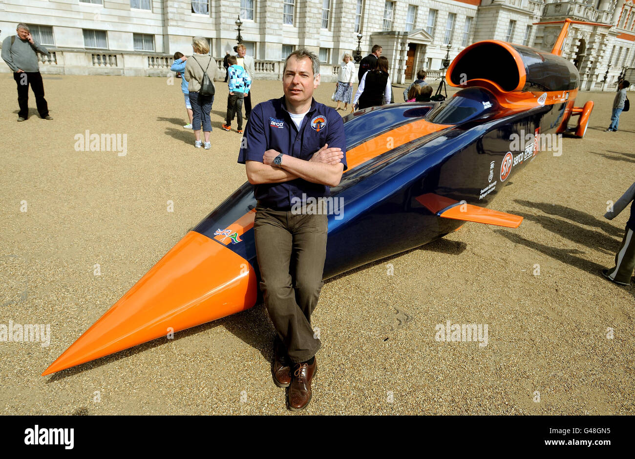 Bloodhound SSC model on display Stock Photo - Alamy