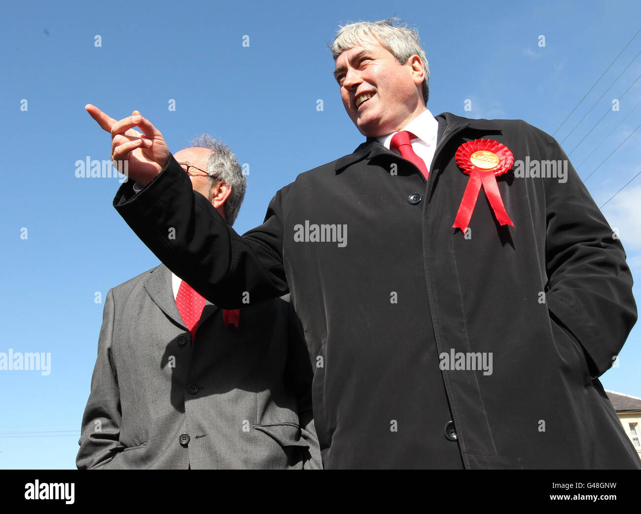 Scottish Labour leader Iain Gray and local candidate John Hendry (left ...