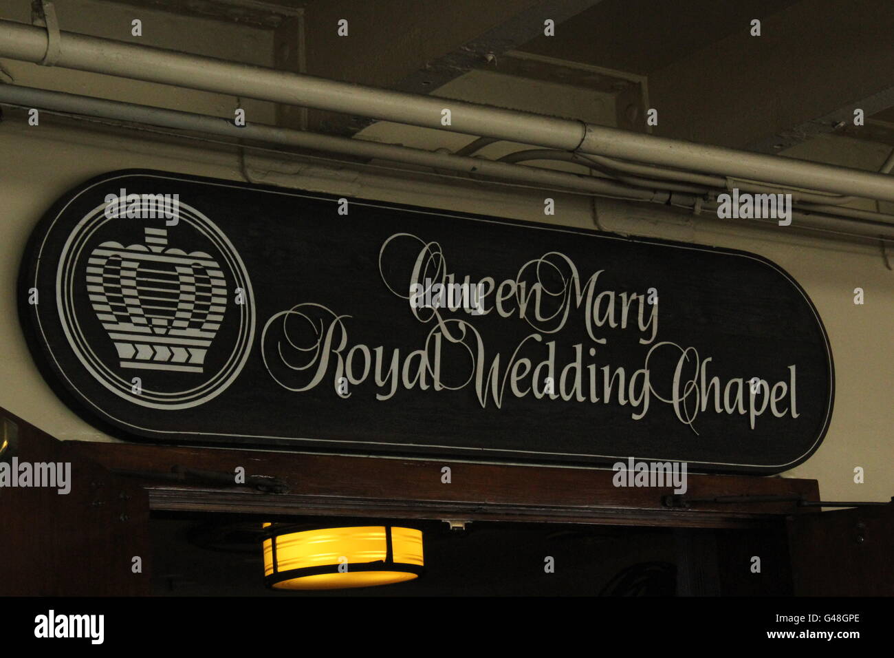 Queen Mary Royal Wedding Chapel sign Stock Photo - Alamy