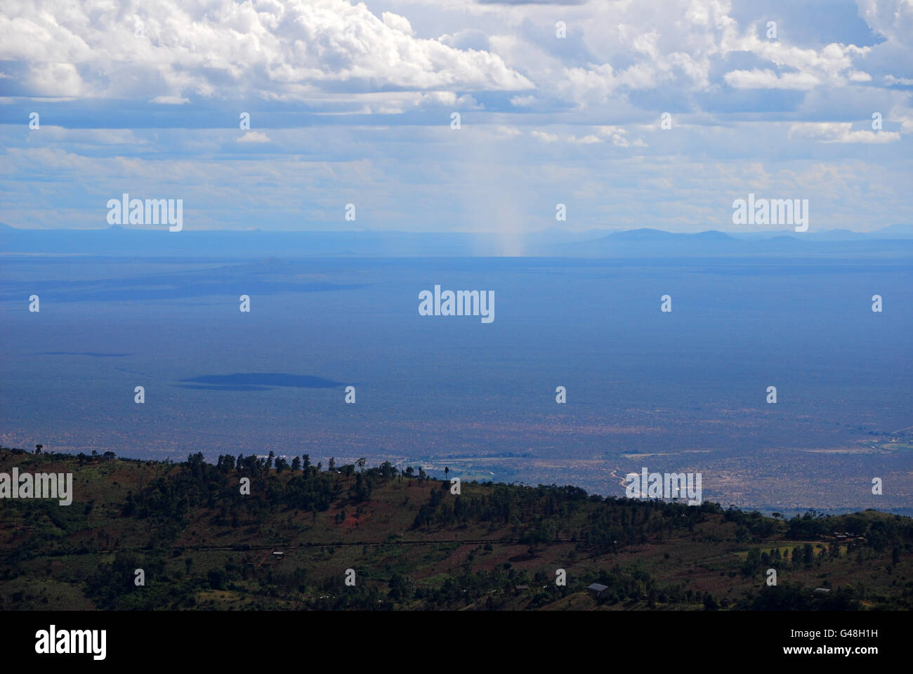 Dust devil and dramatic sky above the deep valley Stock Photo - Alamy
