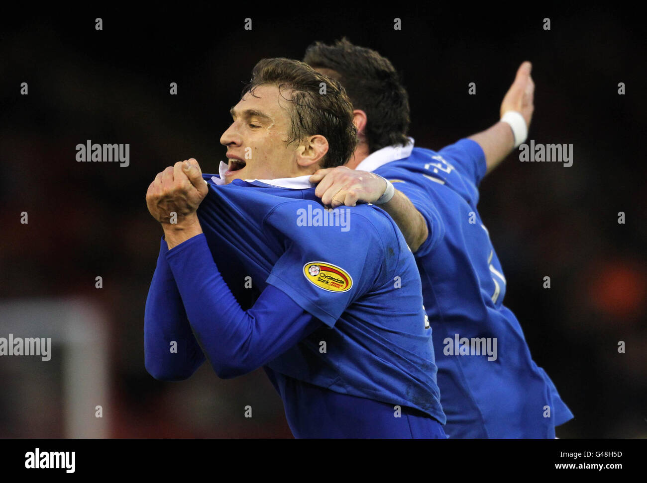 Rangers nikica jelavic celebrates hi-res stock photography and images ...
