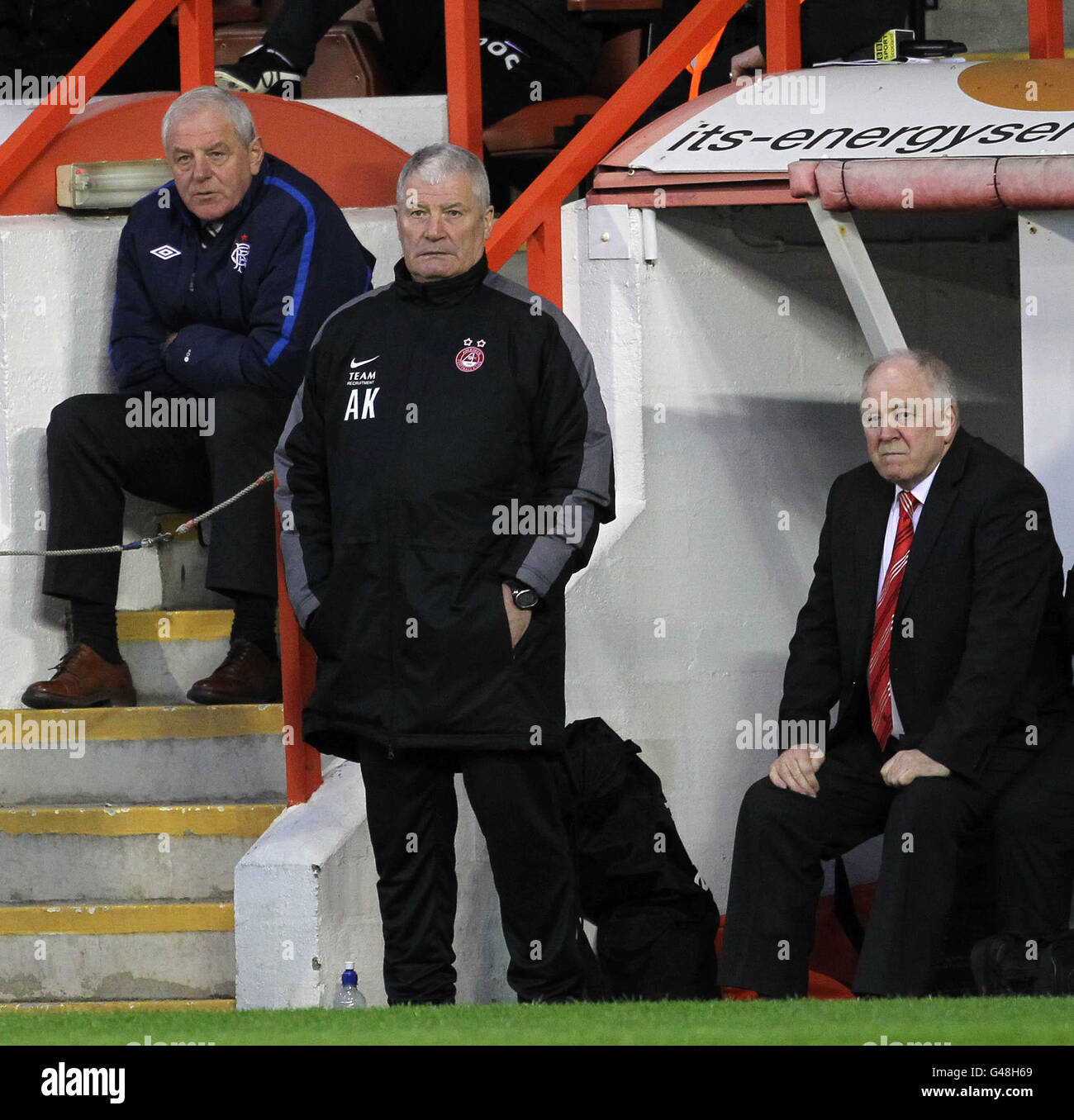 Ranger's Walter Smith and Aberdeen's Archie Knox and Craig Brown during ...