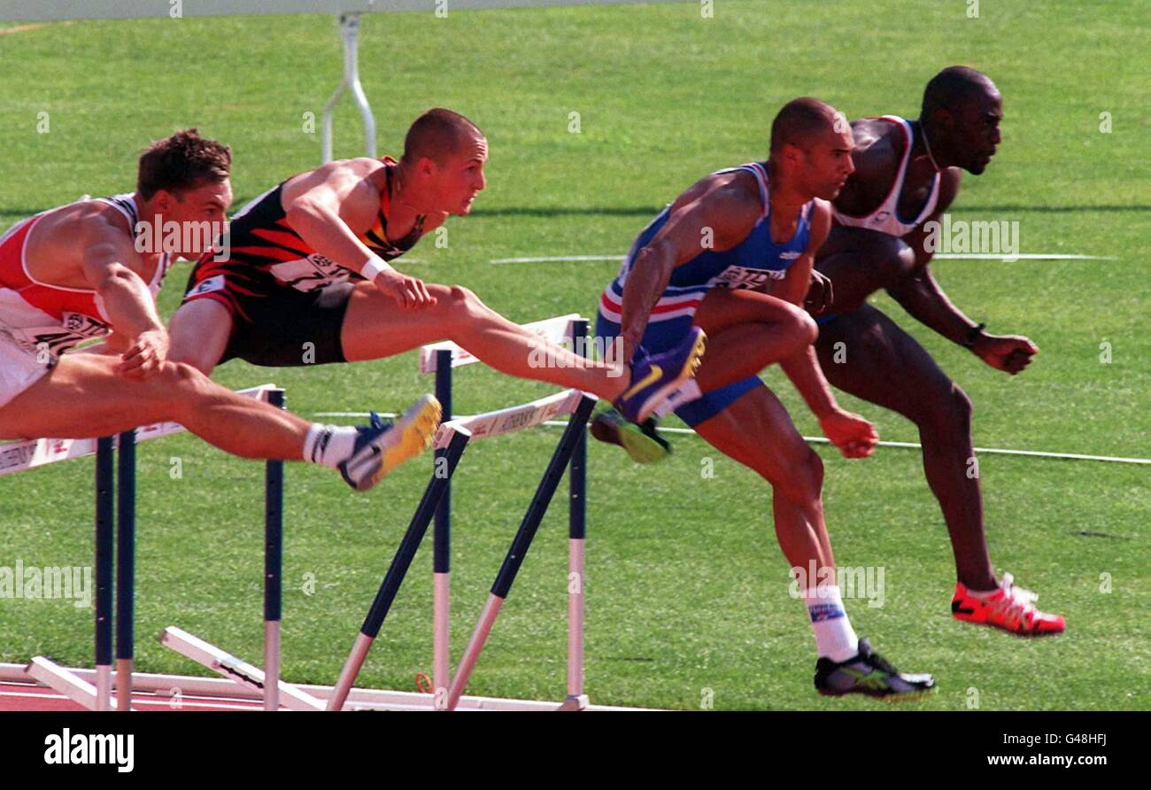 Tony Jarrett (far right) of Great Britain has an impressive run to ...