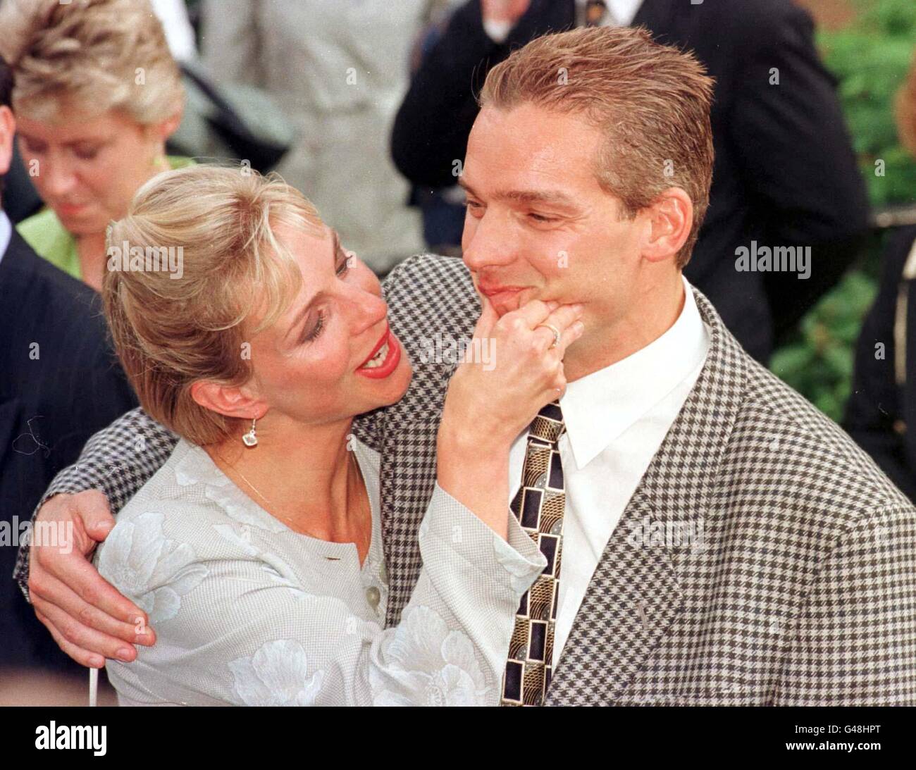 Former footballer Hans Segers and wife Astrid celebrate after leaving ...