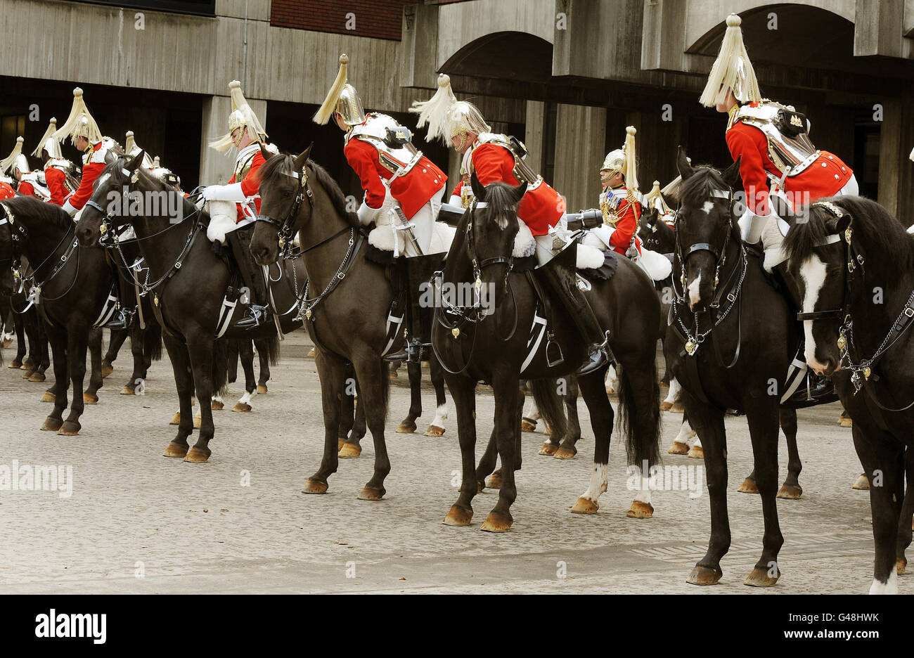 Lifeguards from the household cavalry mounted regiment hi-res stock ...
