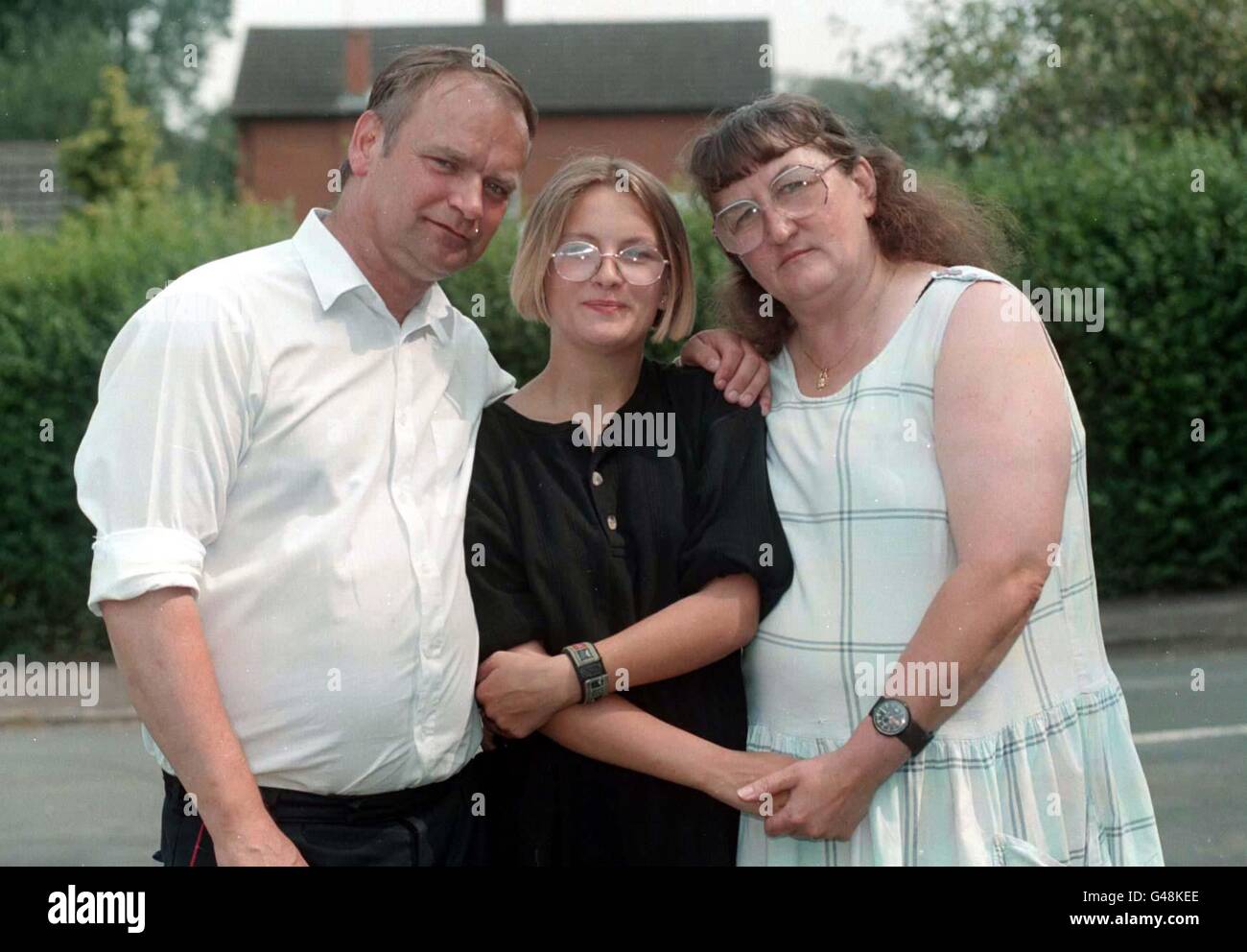 Mother to be, Emma Webster 15, poses with her parents Ray and Shirley ...