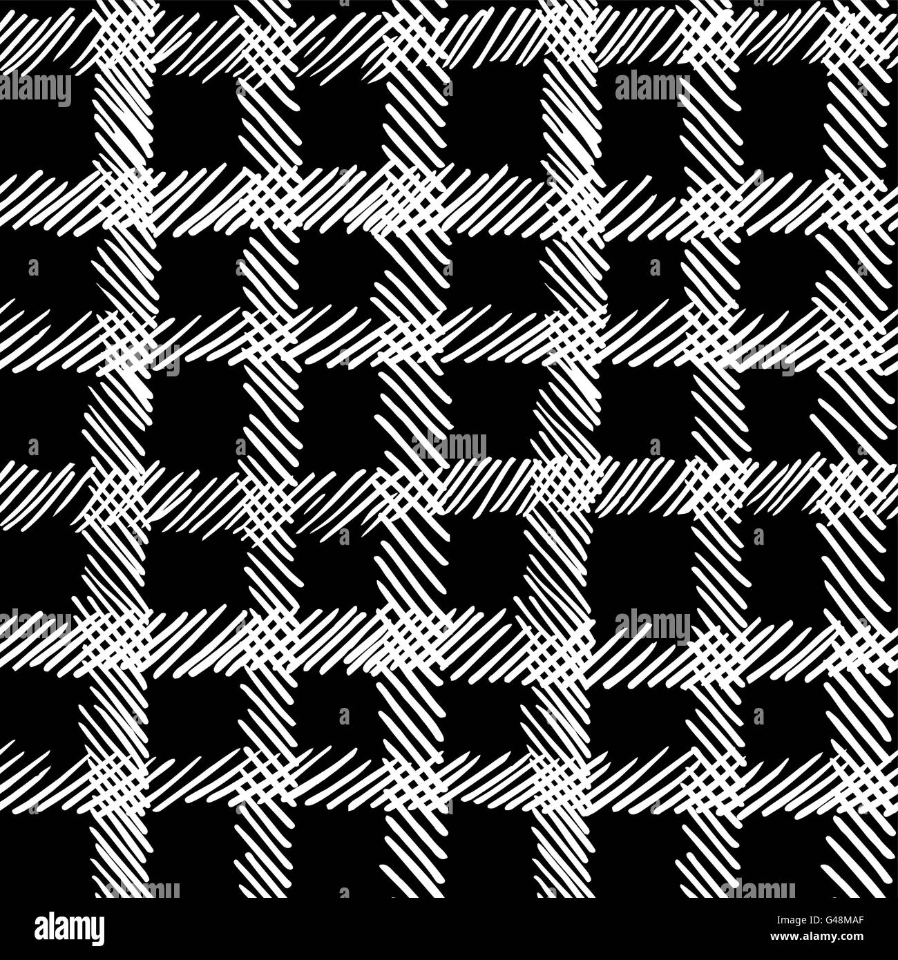 Retro boho black and white seamless pattern background, hand drawn ...