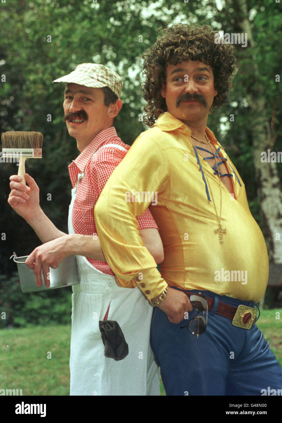 Comedians paul whitehouse charlie higson the fast show hi-res stock ...