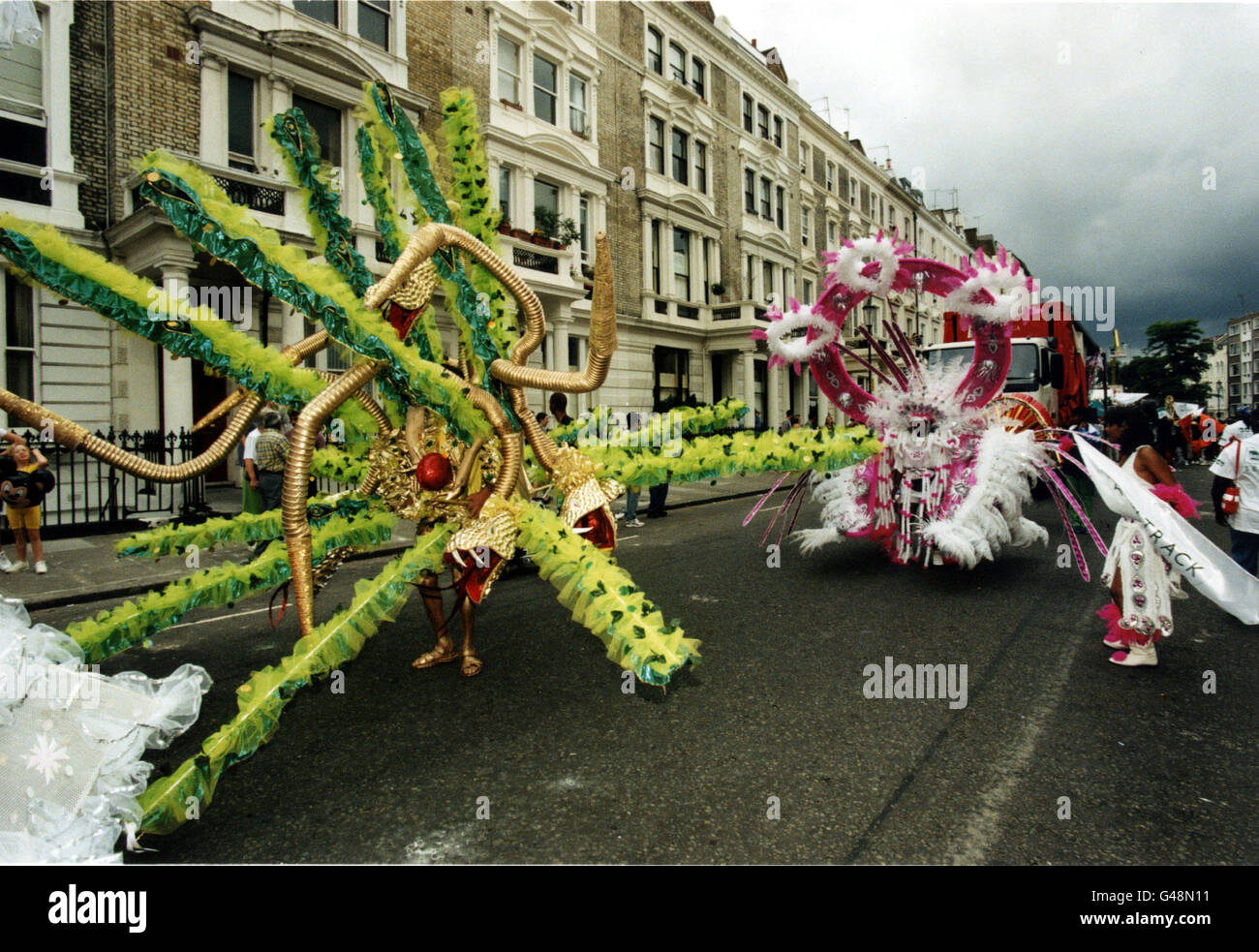 Carnival participants at this year's Notting Hill Carnival in London ...