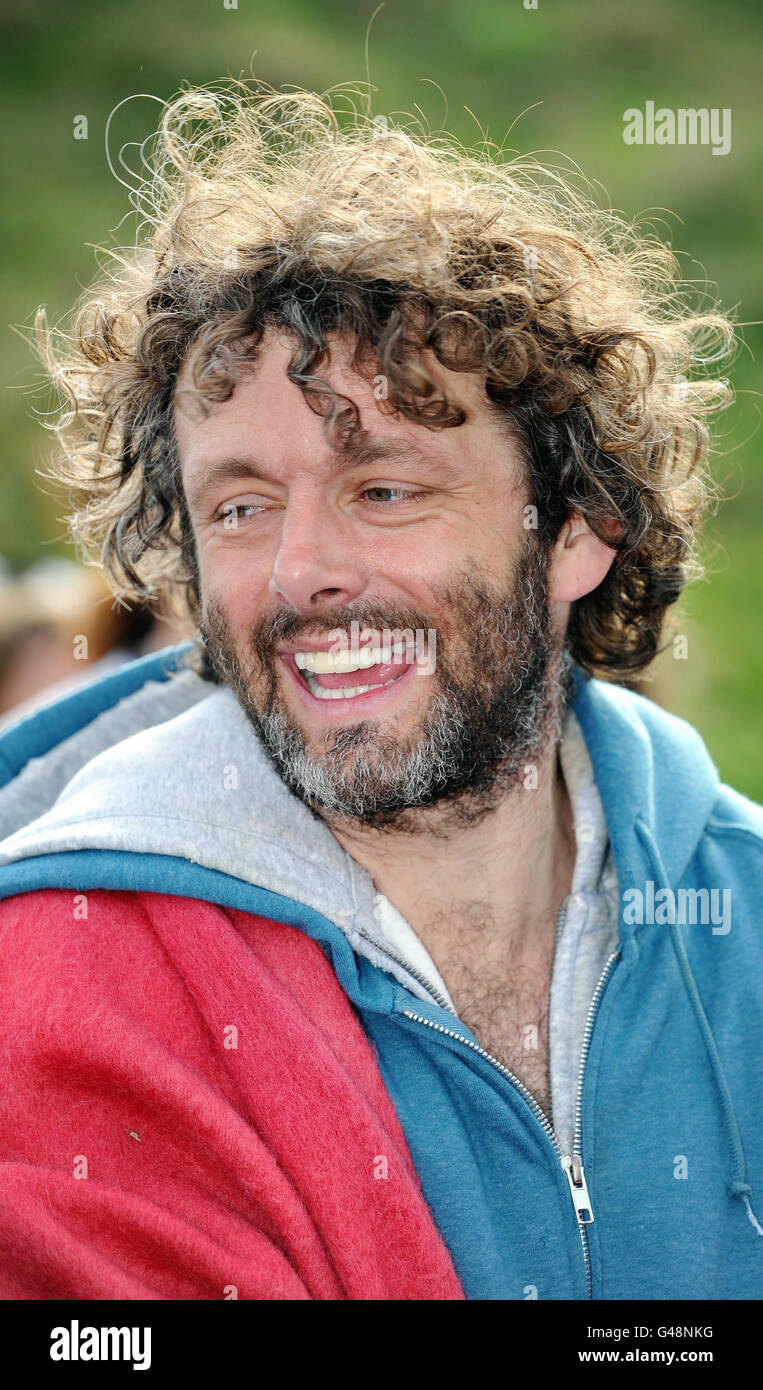 Michael sheen performs in passion play in port talbot hi-res stock ...