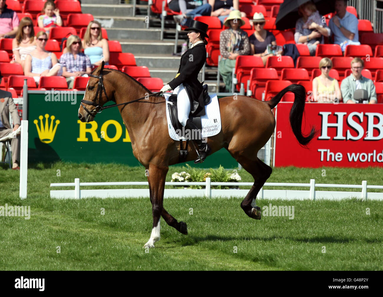 Great Britain's Emily Baldwin riding Drivetime competes in the dressage ...