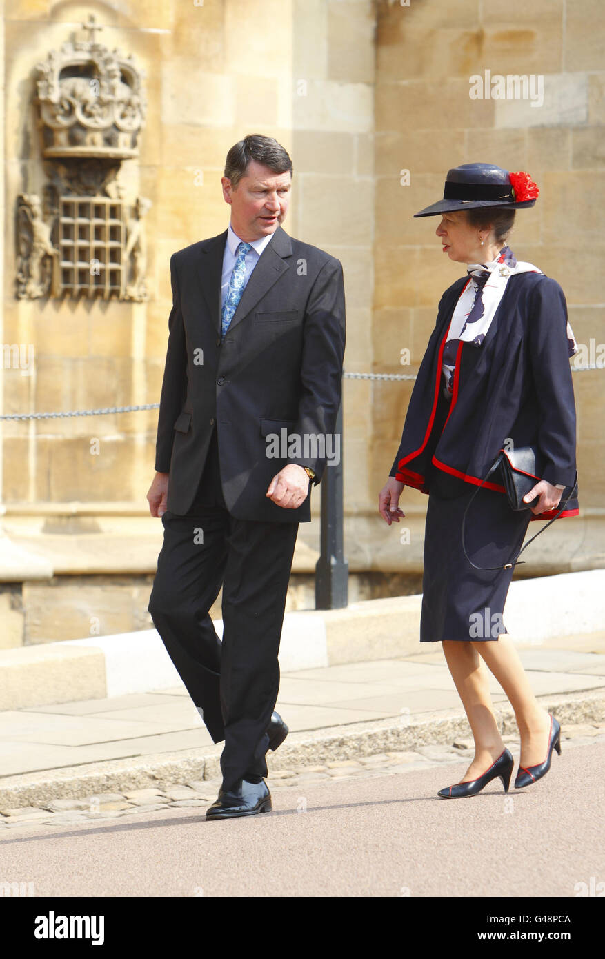 Princess Anne and her husband Tim Lawrence arrive for the Easter Matins ...