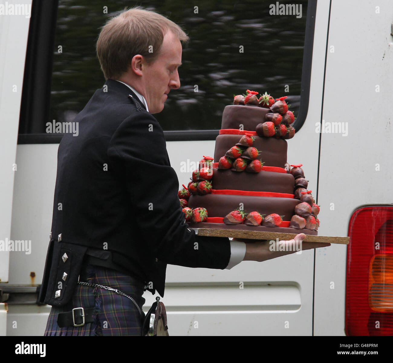 The cake arrives for the wedding of Kerry Nixon to Caleb Knightley ...