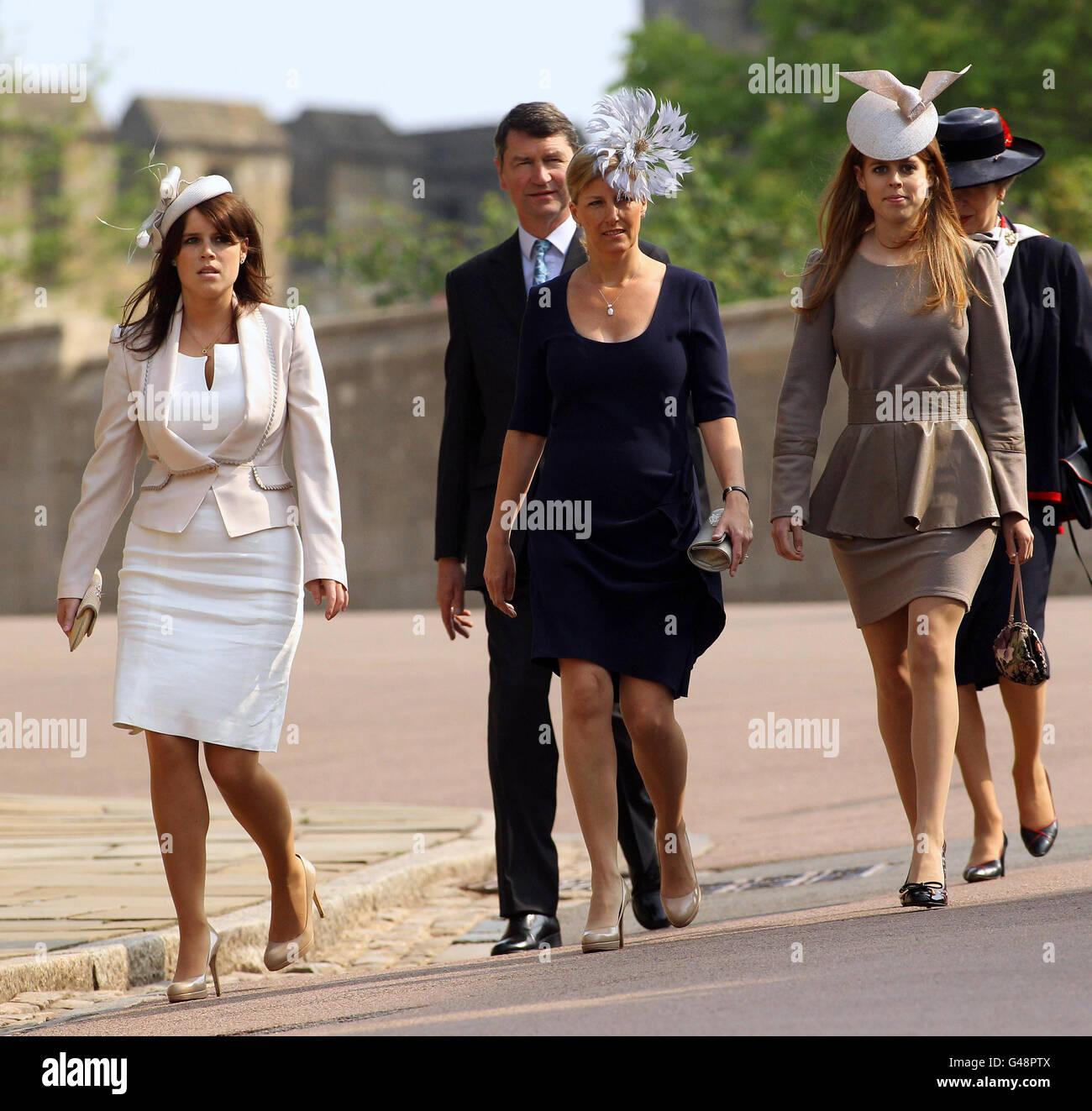 Members of the royal family (from left) Princess Eugenie, Tim Lawrence ...