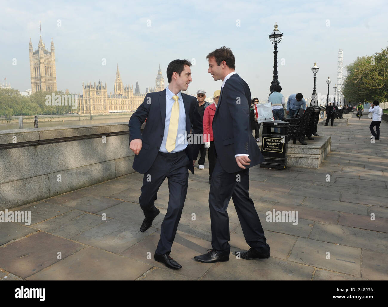 Clegg portrayed in hip hop musical Stock Photo - Alamy