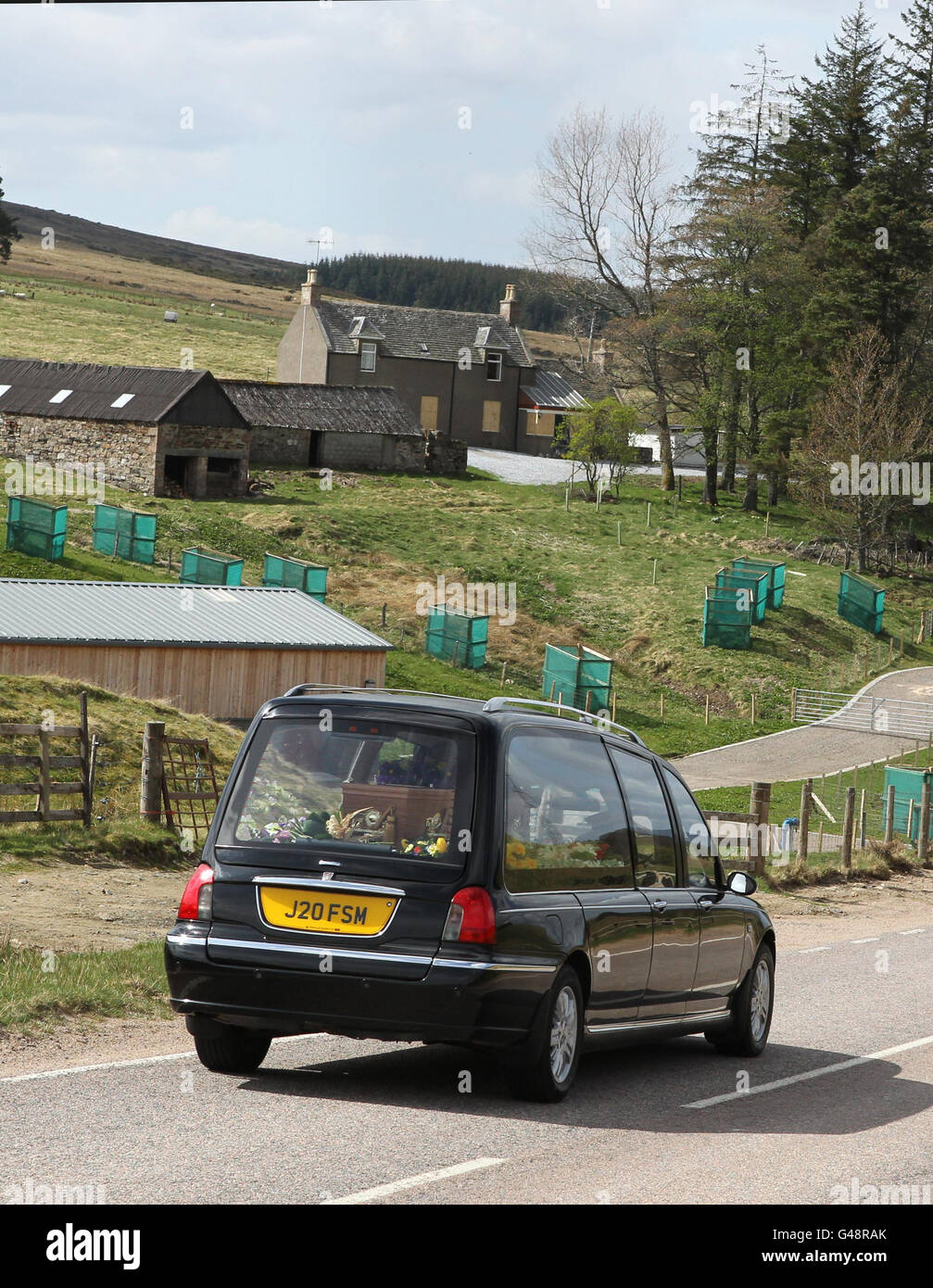 Sophie Taylor coffin is driven passed Blairnamarrow Lodge after her ...
