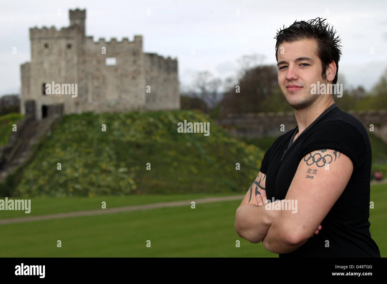 Paralympian nathan stephens poses photographer media session cardiff ...
