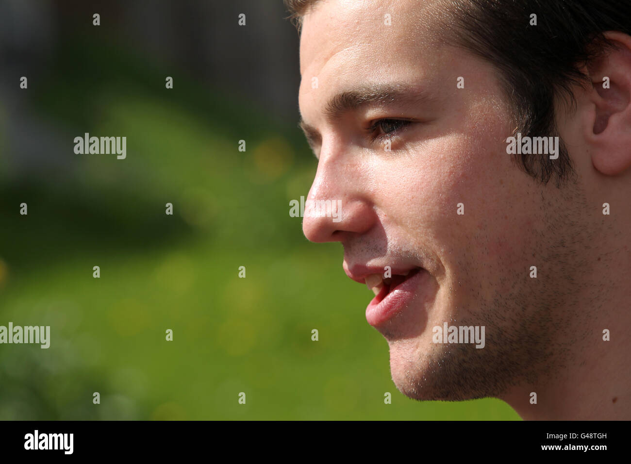Paralympian Nathan Stephens poses for the photographer during a media ...