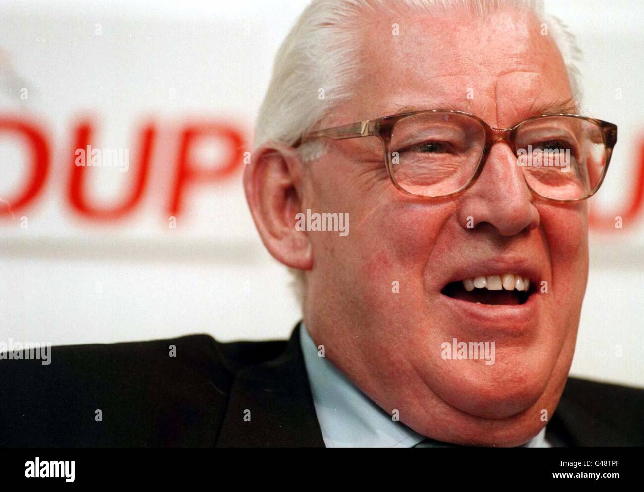 DUP leader Dr Ian Paisley at his party's Headquarters this morning ...