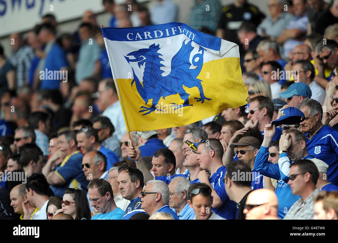 Football gv general view fans flag datacoapplies hi-res stock ...
