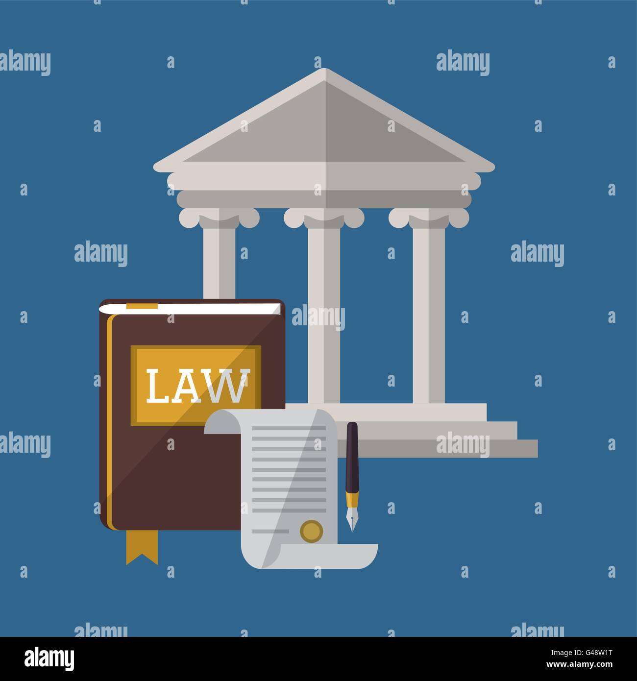 Law design. Justice icon. Flat illustration, vector graphic Stock ...