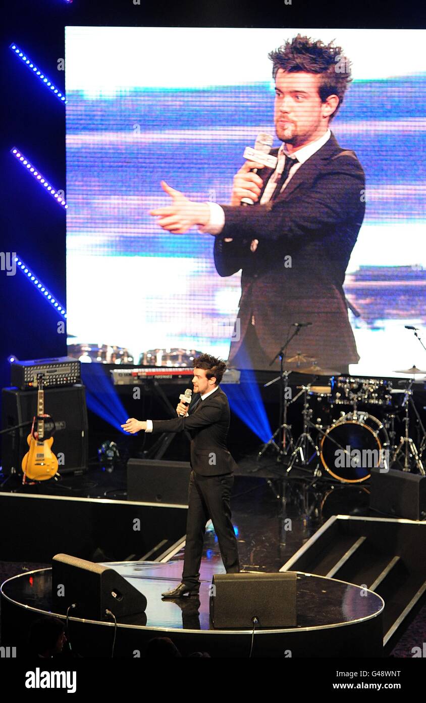 Comedian Jack Whitehall entertains the guests at the PFA Player of the ...