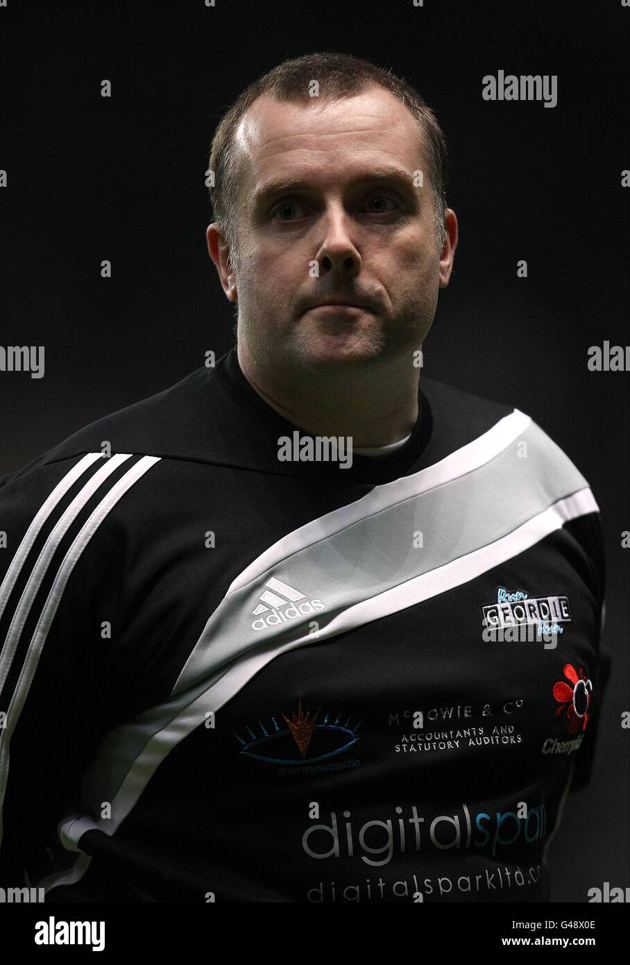 Wayne Allison is paraded on the pitch before he begins his 'Run Geordie ...