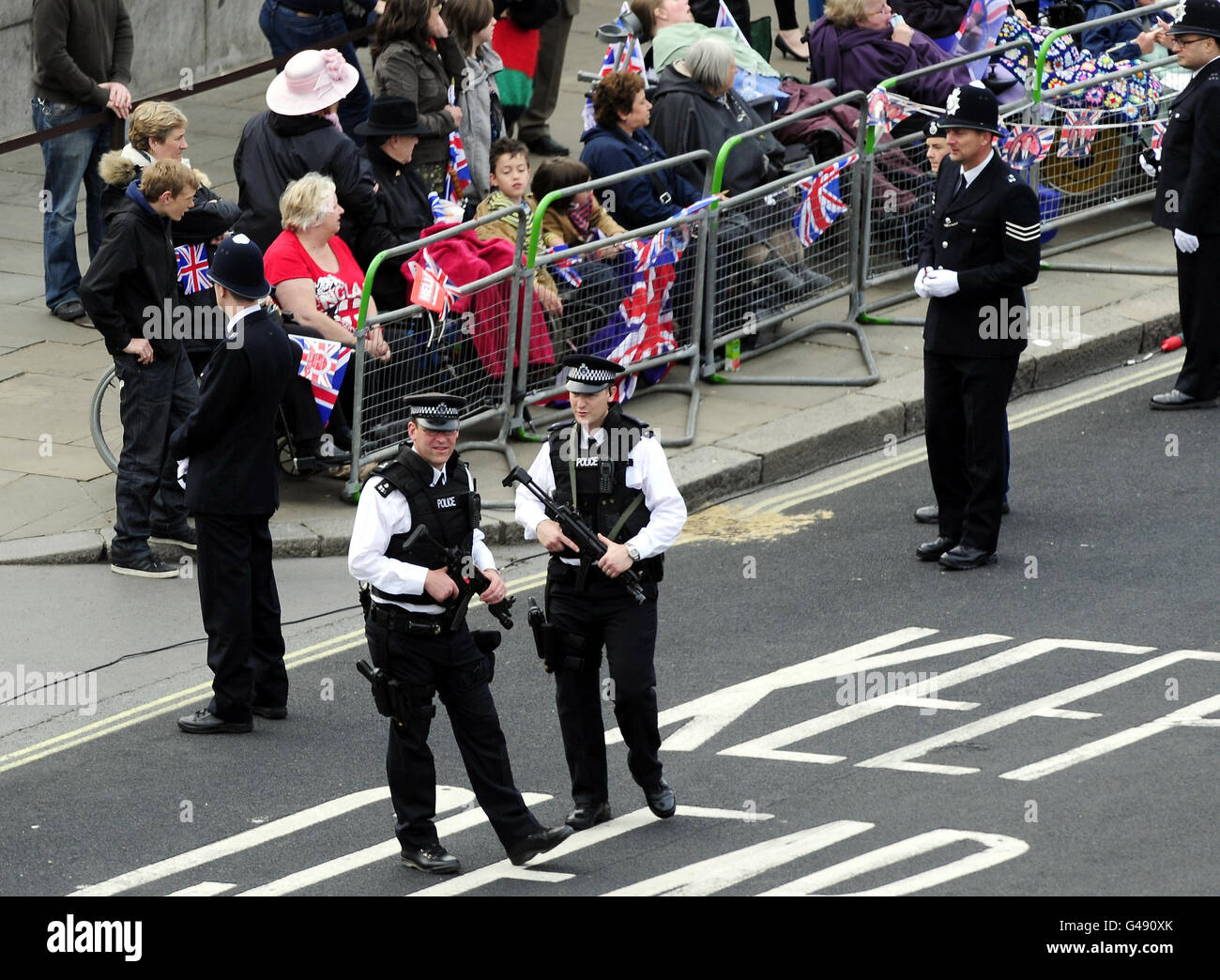 Armed Police officers with the crowds in Parliament Square ahead of the ...