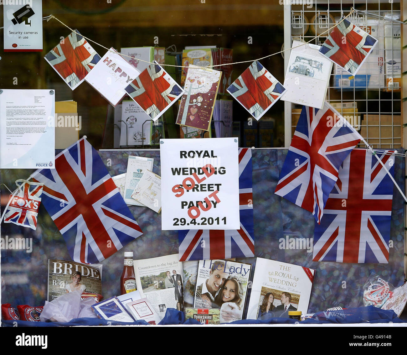 A shop window in the village of Marple in Cheshire, prior to the Royal ...