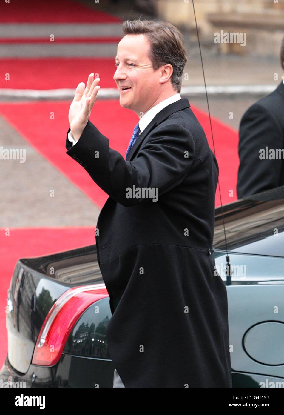 Prime Minister David Cameron arriving at Westminster Abbey ahead of the ...