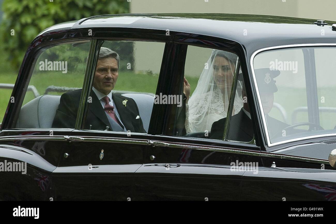 Kate Middleton and her father Michael Middleton make their way to ...