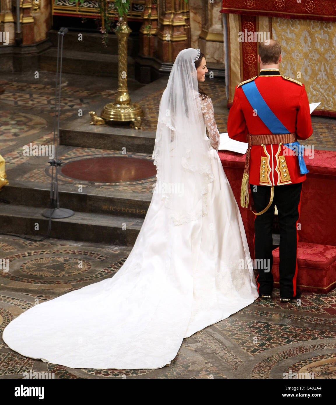 Prince William and Kate Middleton during their wedding ceremony in ...