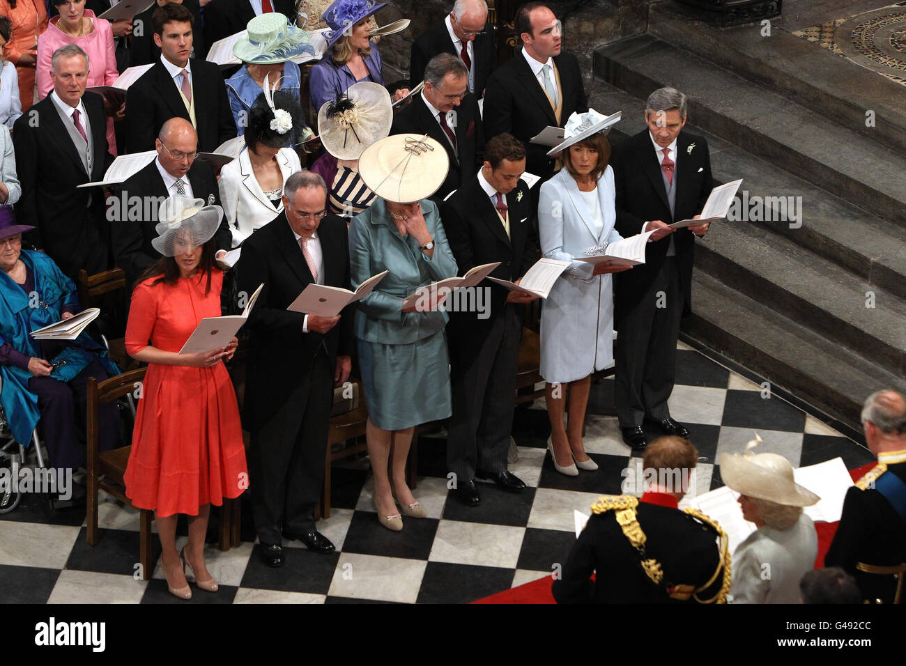The Middleton family, including Kate's father Michael (right), mother ...