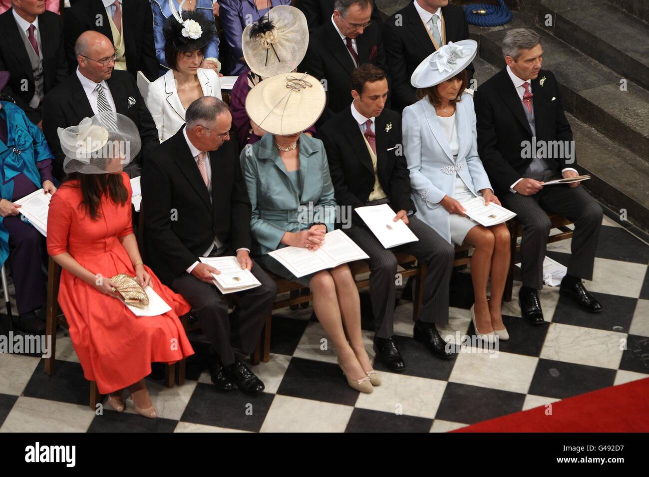The Middleton family, including Kate's father Michael (right), mother ...