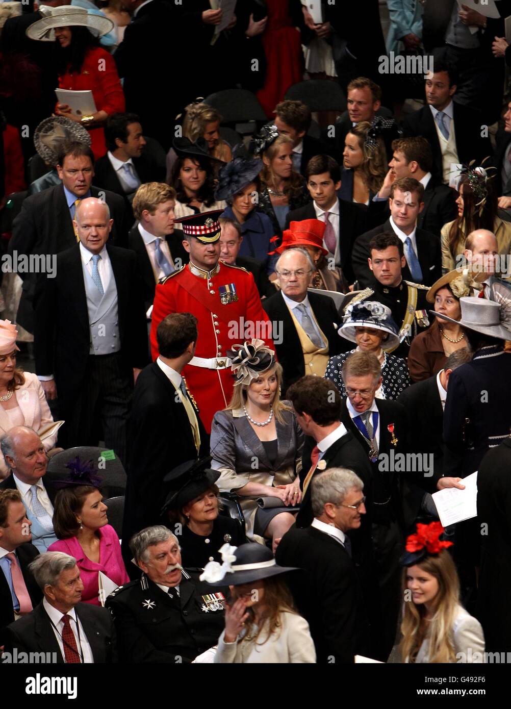 William Hague (left middle) and his wife Ffion Jenkins (in wheelchair ...