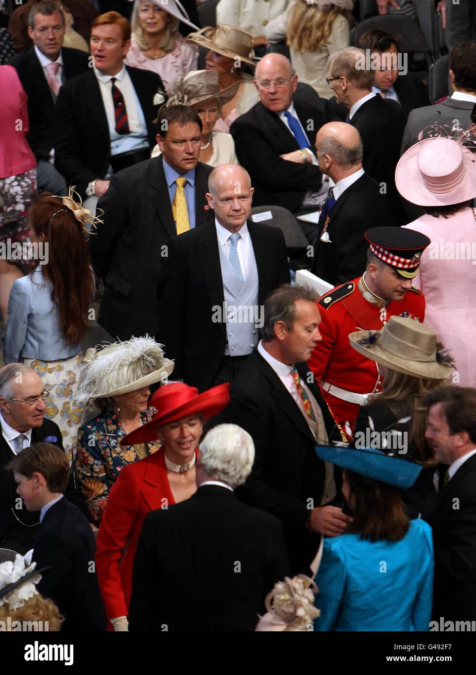William Hague (centre) before the wedding ceremony of Prince William ...