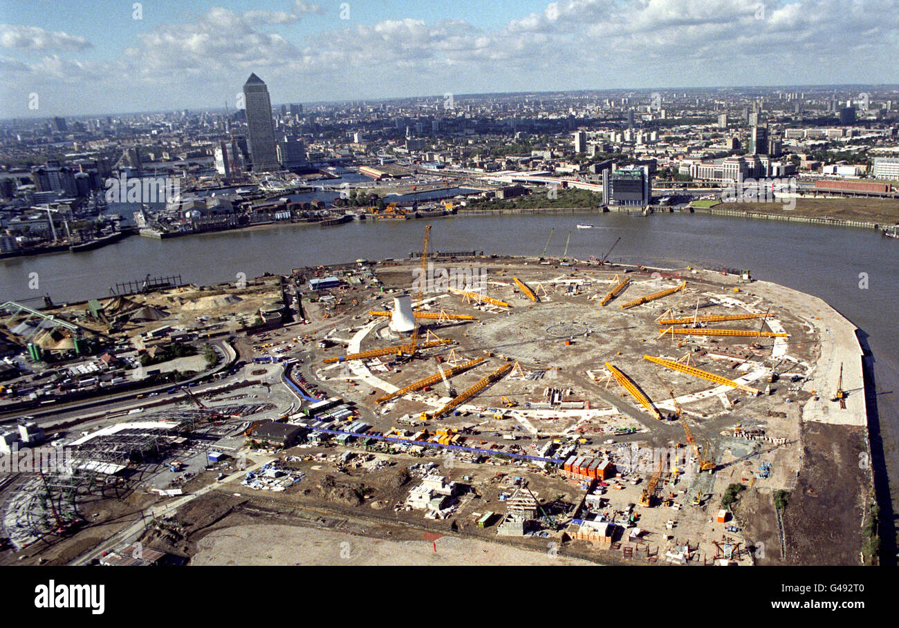 An aerial view over London's Docklands, as construction work begins on ...